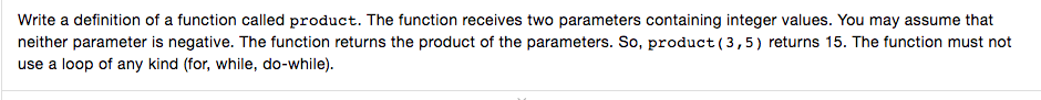 Solved Write a definition of a function called product. The | Chegg.com