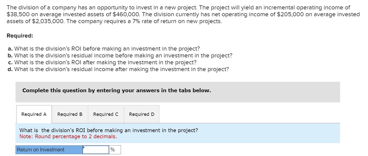 Solved The division of a company has an opportunity to | Chegg.com