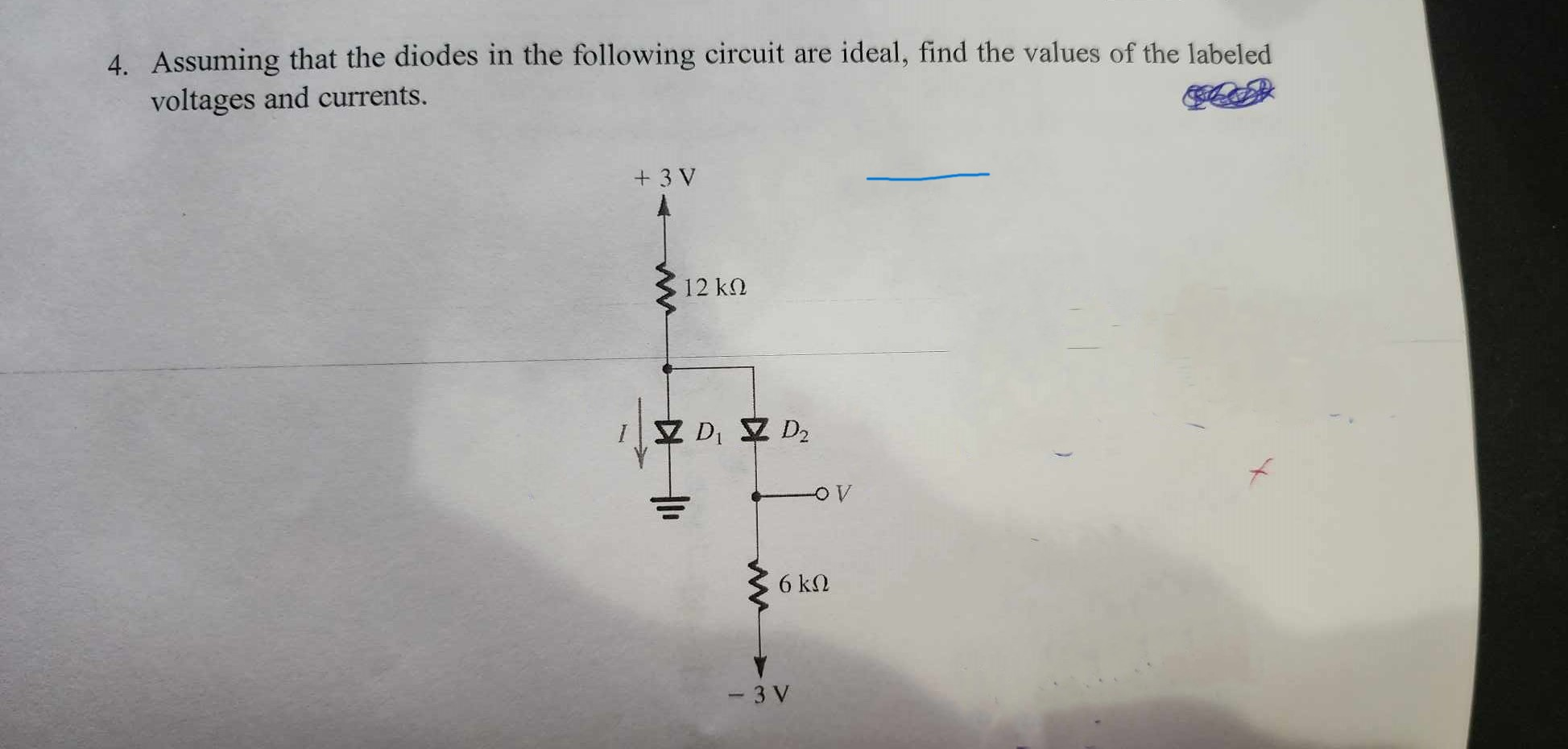 Solved 4. Assuming that the diodes in the following circuit | Chegg.com