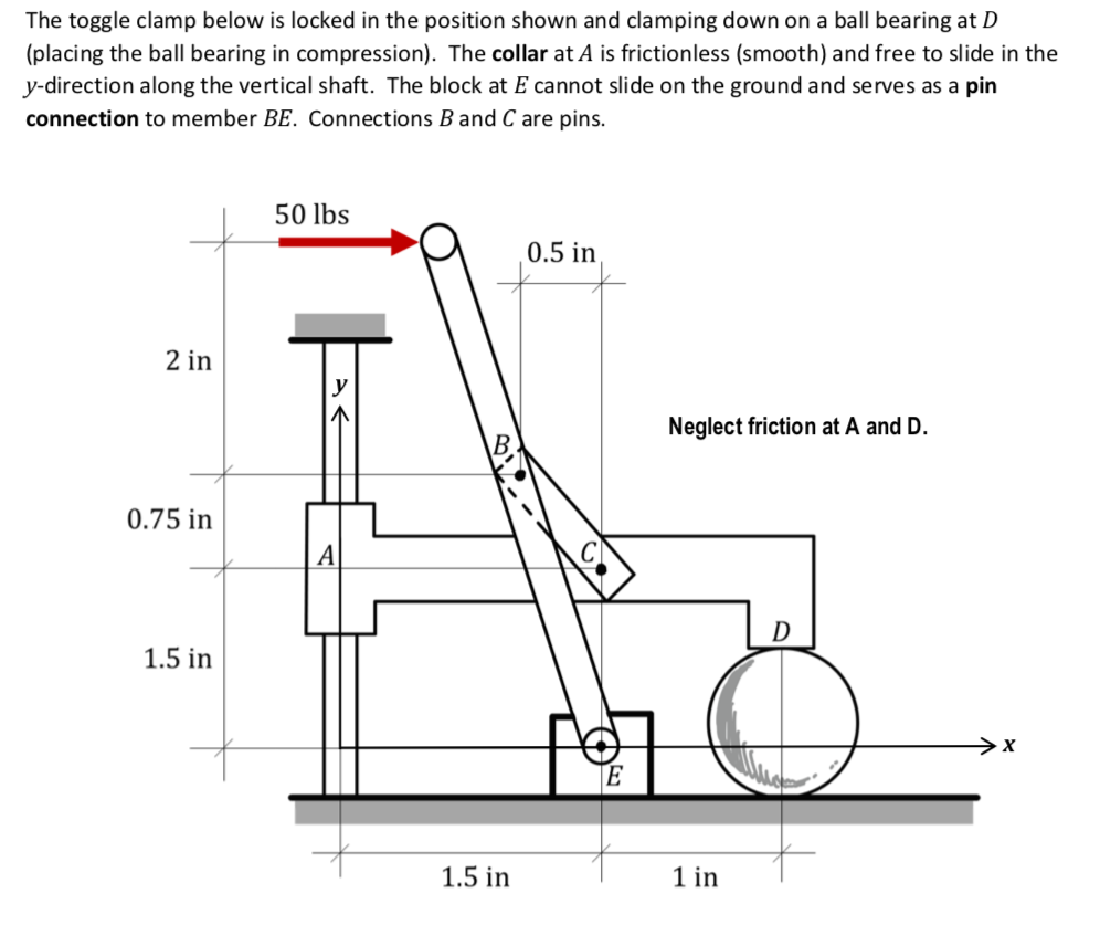 Solved The toggle clamp below is locked in the position | Chegg.com