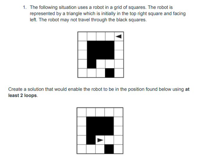 Solved 1. The following situation uses a robot in a grid of | Chegg.com