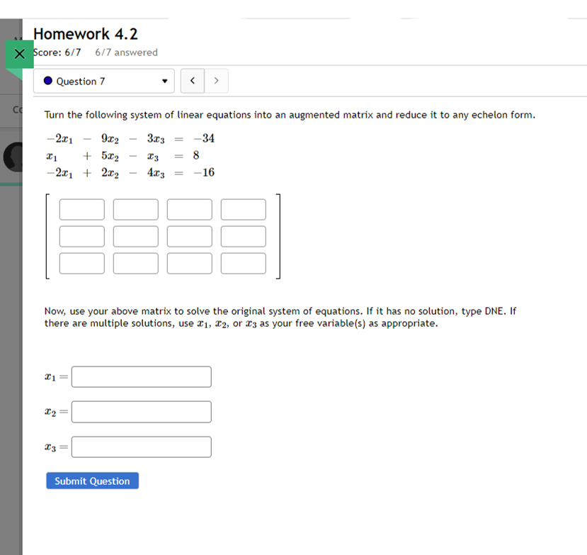 Solved Turn the following system of linear equations into an | Chegg.com