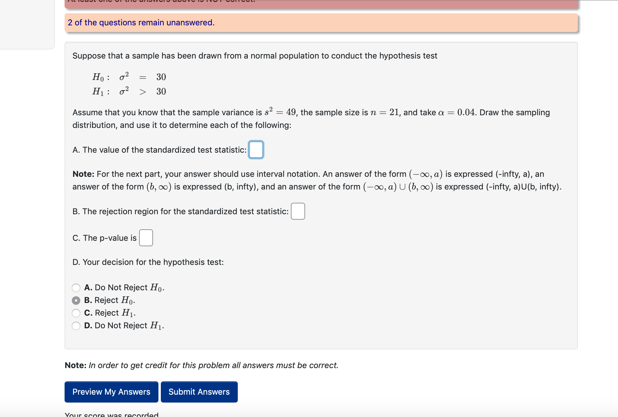 Solved Suppose that a sample has been drawn from a normal | Chegg.com