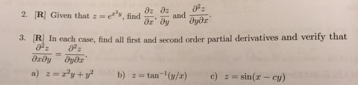 Solved Given that z = e^x^2 y, find partial differential | Chegg.com