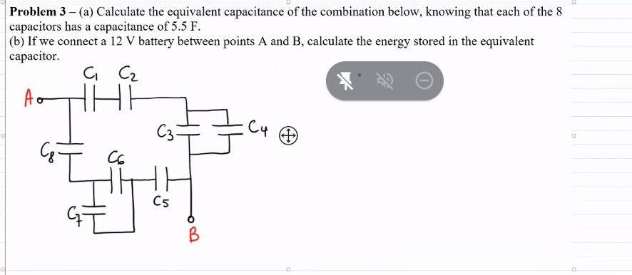 Solved Problem 3 - (a) Calculate the equivalent capacitance | Chegg.com