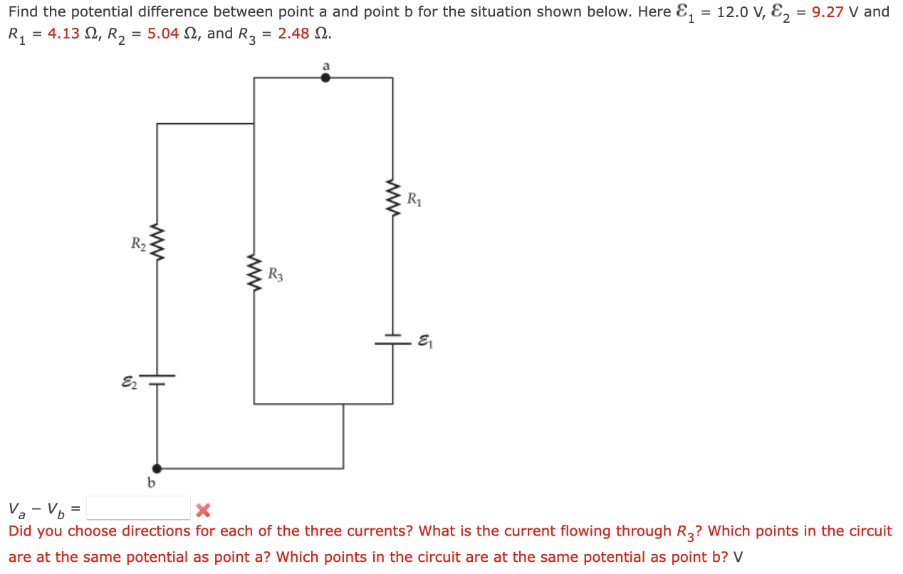 Solved Find the potential difference between point a and | Chegg.com