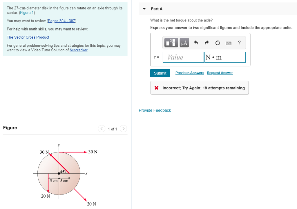 Solved The 27-cm-diameter disk in the figure can rotate on | Chegg.com