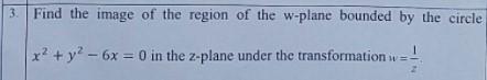 Solved 3. Find the image of the region of the w-plane | Chegg.com