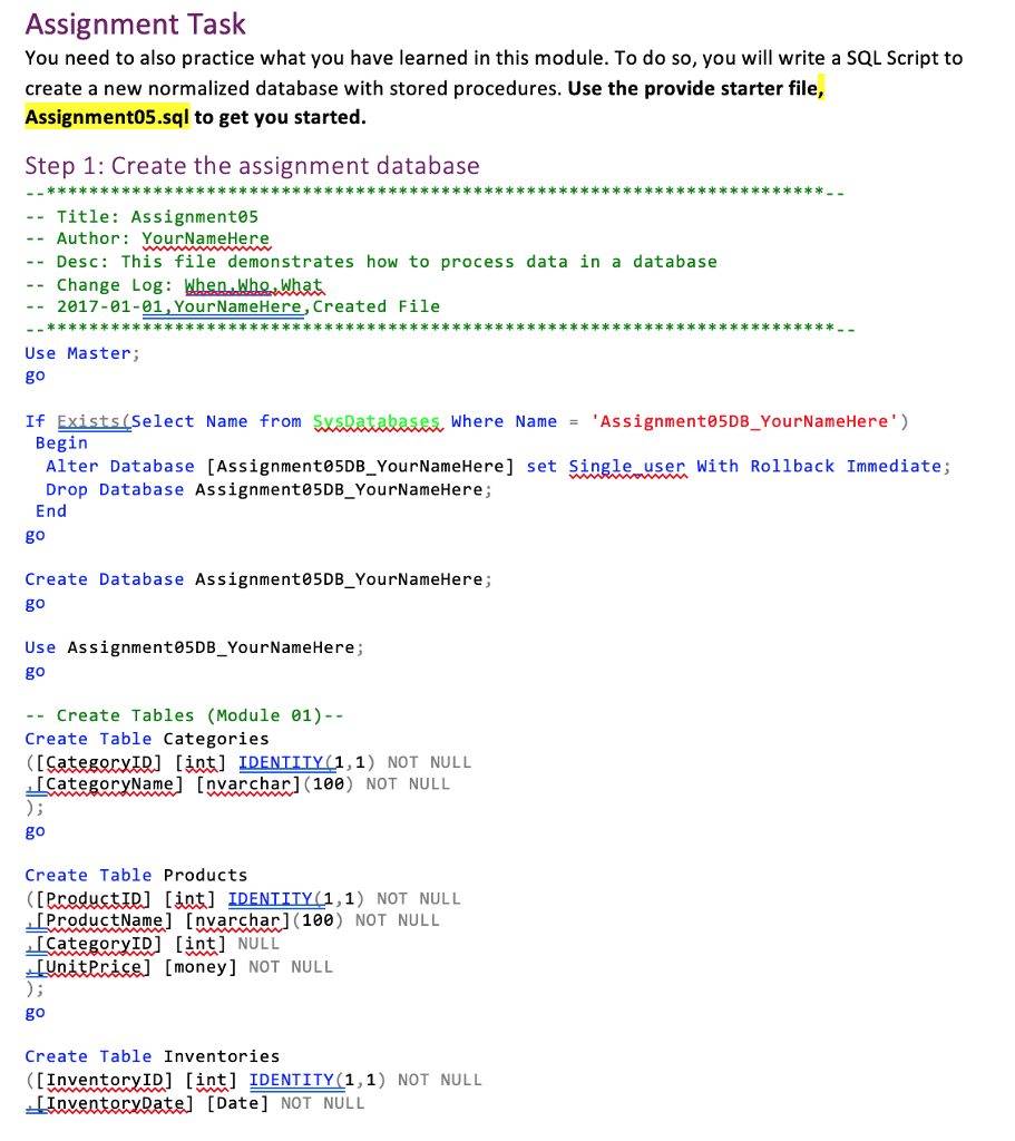 Assignment Task You need to also practice what you | Chegg.com