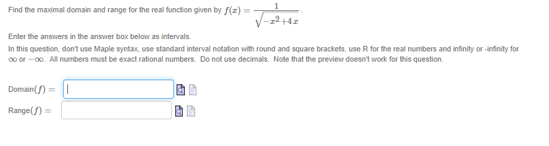 Solved 1 Find the maximal domain and range for the real | Chegg.com
