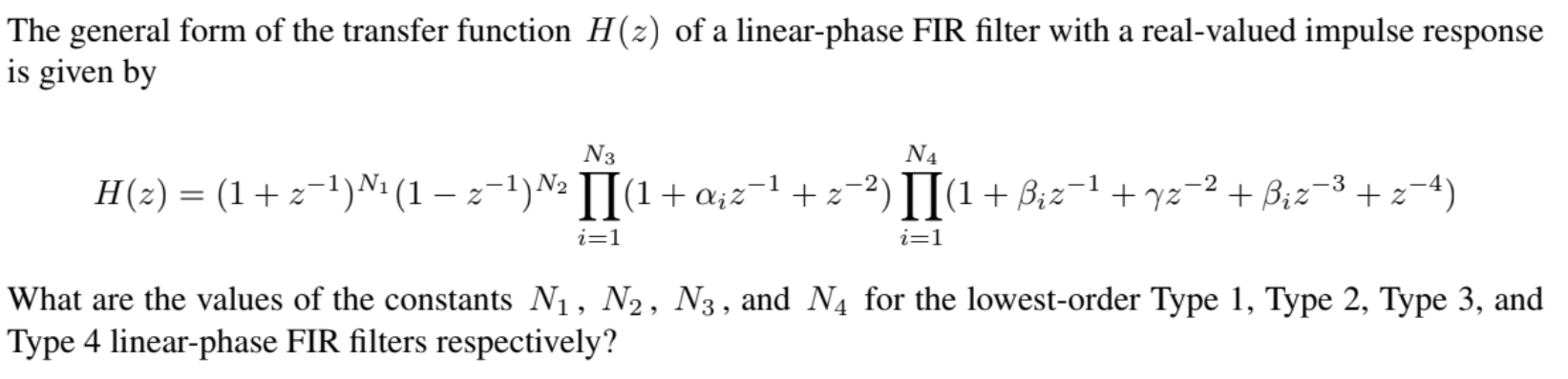 The general form of the transfer function H(z) of a | Chegg.com