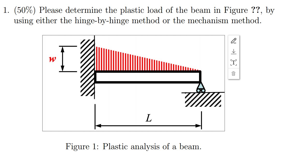 Solved 1. (50\%) ﻿Please determine the plastic load of the | Chegg.com