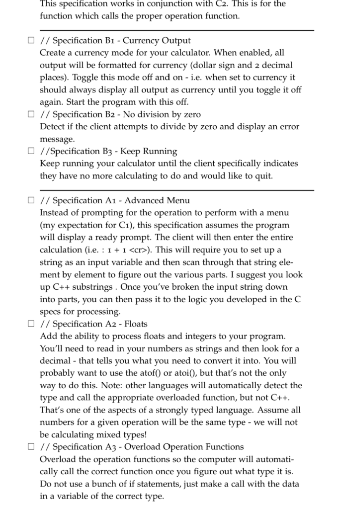 Solved Problem. Create a program which mimics a calculator. | Chegg.com
