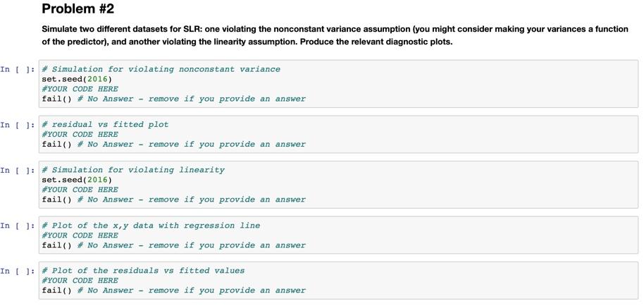 SLR = Simple Linear Regression Please give code for | Chegg.com