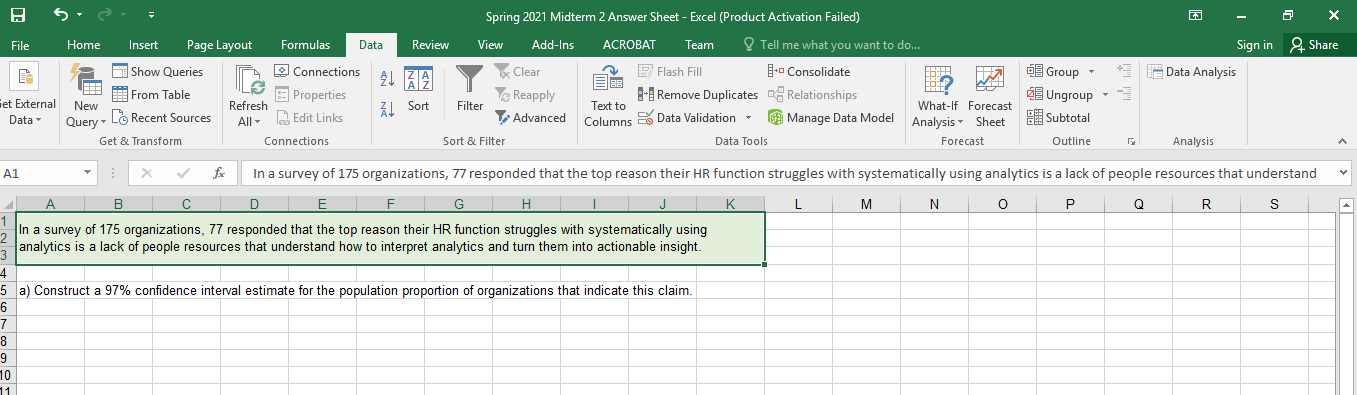 Solved Spring 2021 Midterm 2 Answer Sheet - Excel (Product | Chegg.com