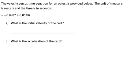 Solved The displacement versus time equation for an object | Chegg.com