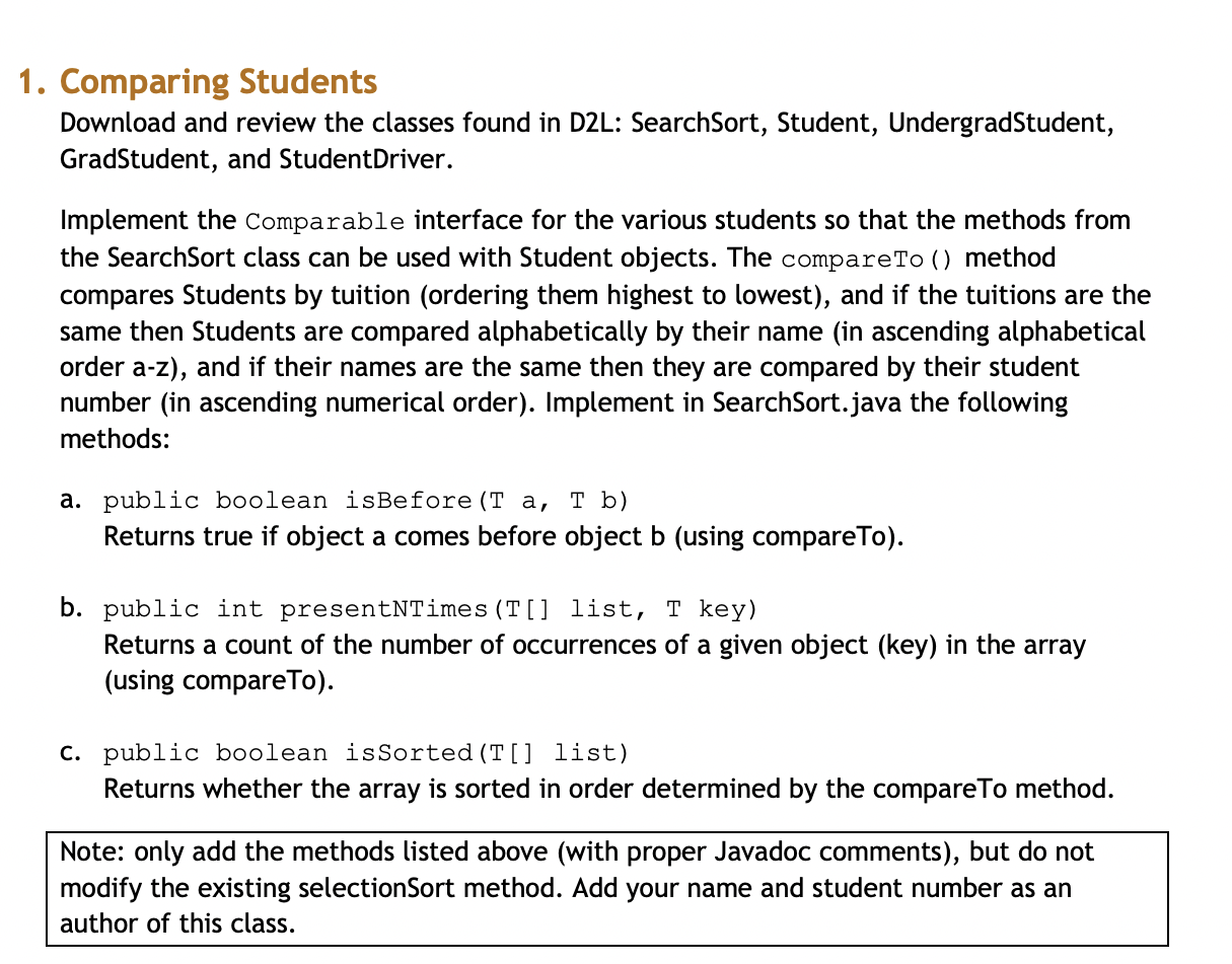 Solved - Comparing Students Download and review the classes | Chegg.com