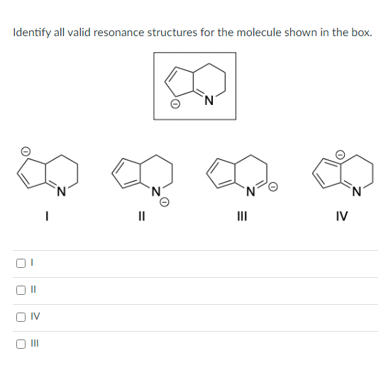 Solved Identify all valid resonance structures for the | Chegg.com