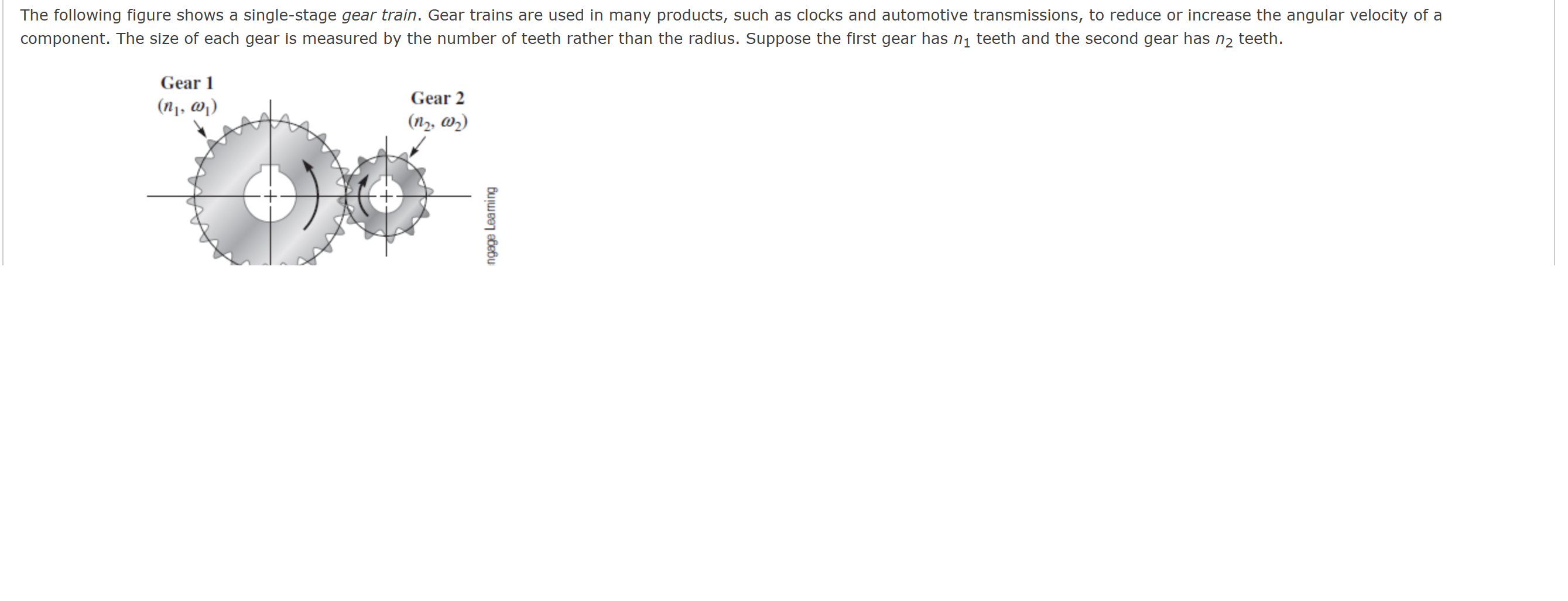 Solved The following figure shows a single-stage gear train. | Chegg.com