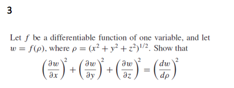 Solved Let f be a differentiable function of one variable, | Chegg.com