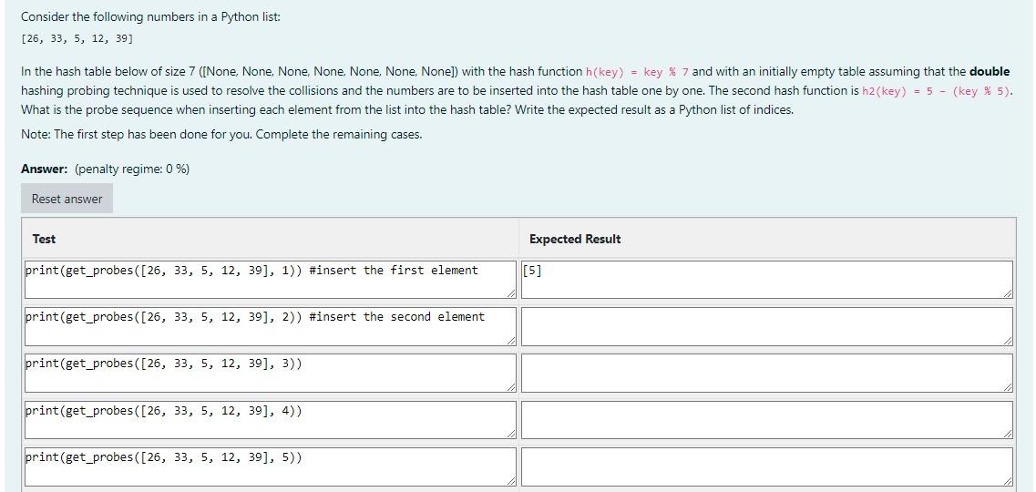 Solved Consider the following numbers in a Python list: | Chegg.com