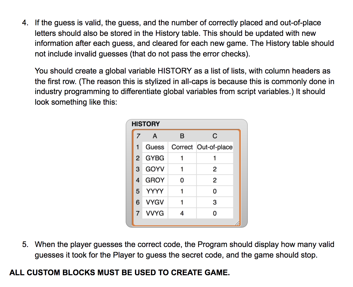 Use helper blocks together into game loop and to | Chegg.com
