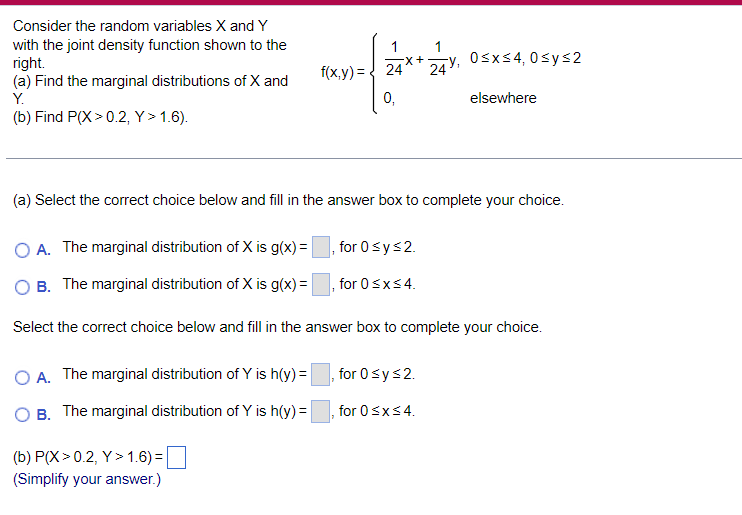 Solved Consider the random variables X and Y with the joint | Chegg.com