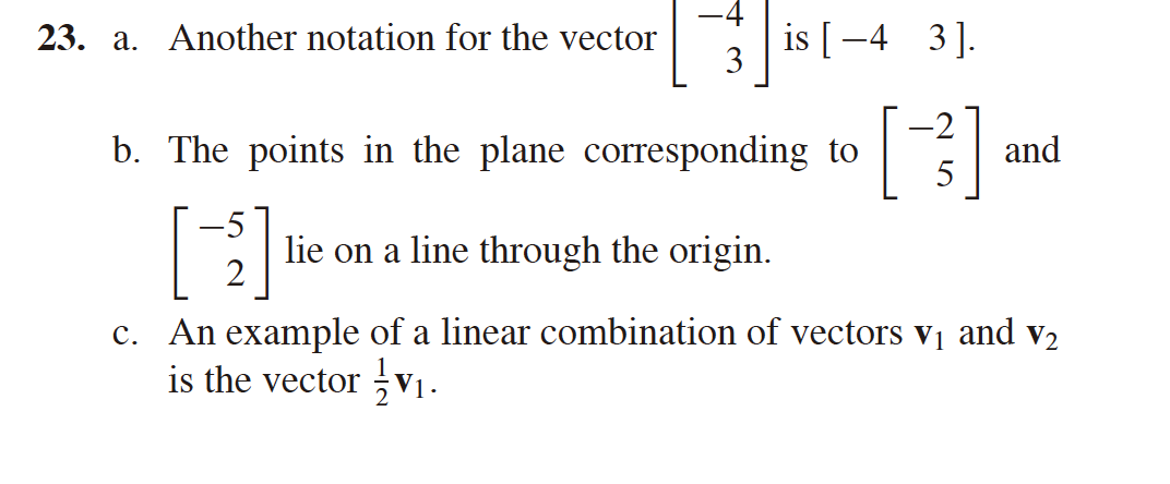 Solved a. ﻿Another notation for the vector [-43] ﻿is | Chegg.com