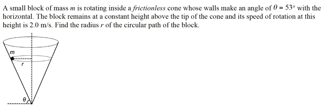 Solved A small block of mass m is rotating inside a | Chegg.com