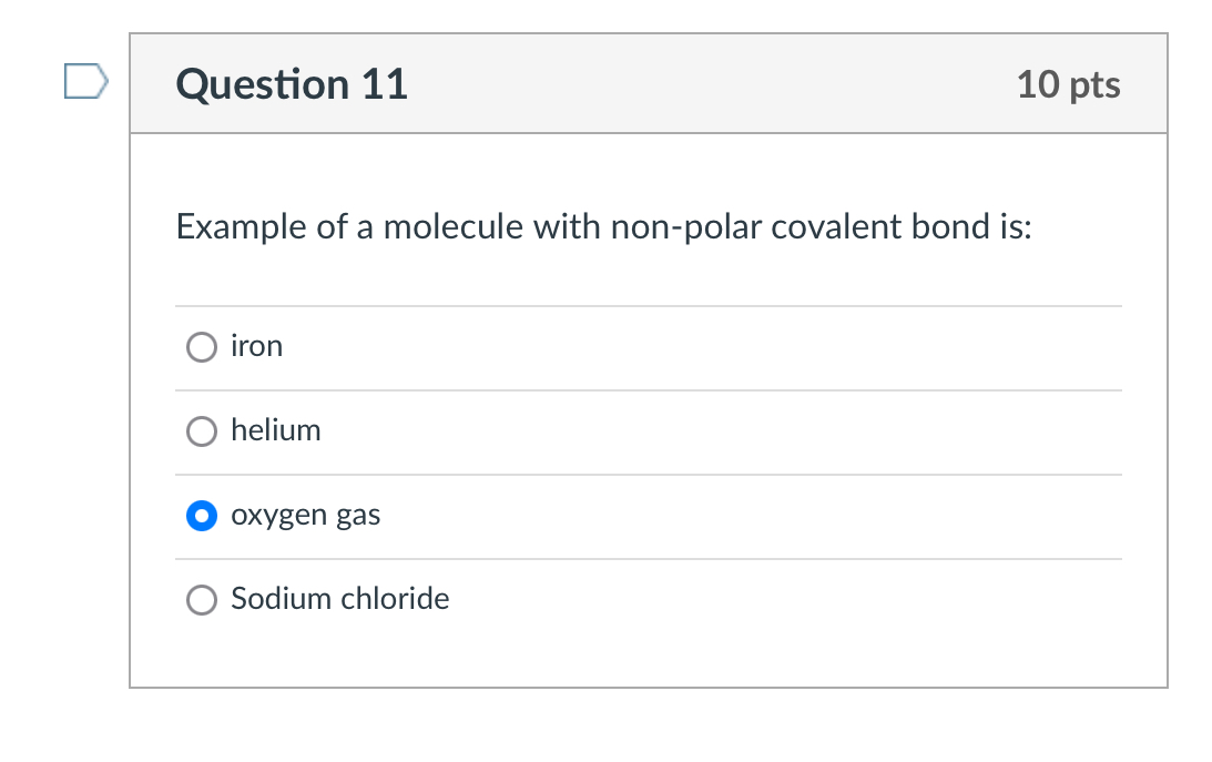 Solved Example of a molecule with non-polar covalent bond | Chegg.com
