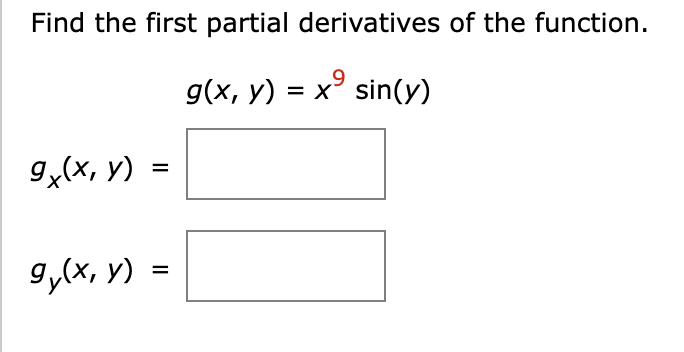 Solved Find the first partial derivatives of the function. | Chegg.com