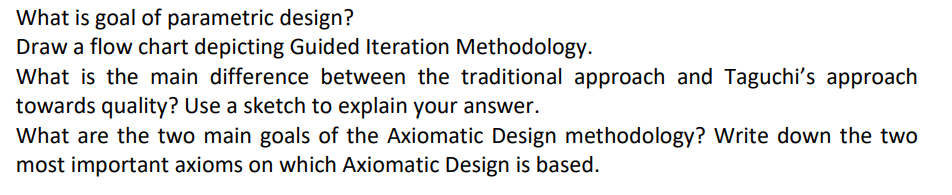 Solved What is goal of parametric design? Draw a flow chart | Chegg.com