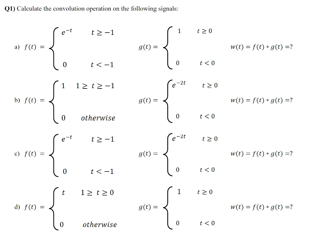 Solved Q1) Calculate the convolution operation on the | Chegg.com