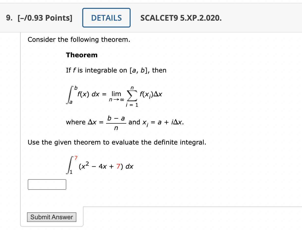 Solved How do you evaluate the definite integral in SCALCET9 | Chegg.com