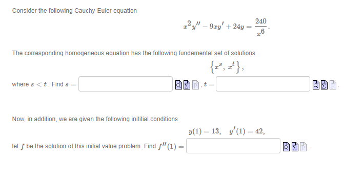 Solved Consider the following Cauchy-Euler equation 22 y" – | Chegg.com