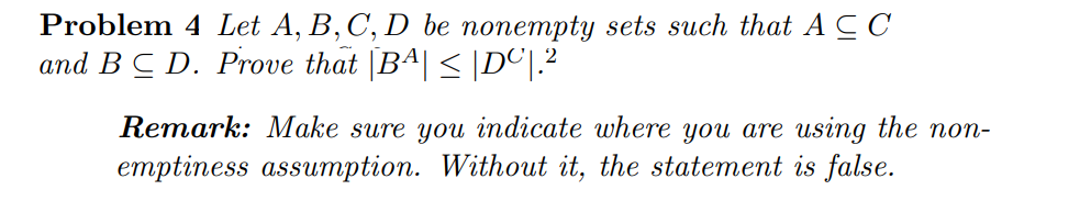 Solved Problem 4 Let A, B, C, D be nonempty sets such that A | Chegg.com
