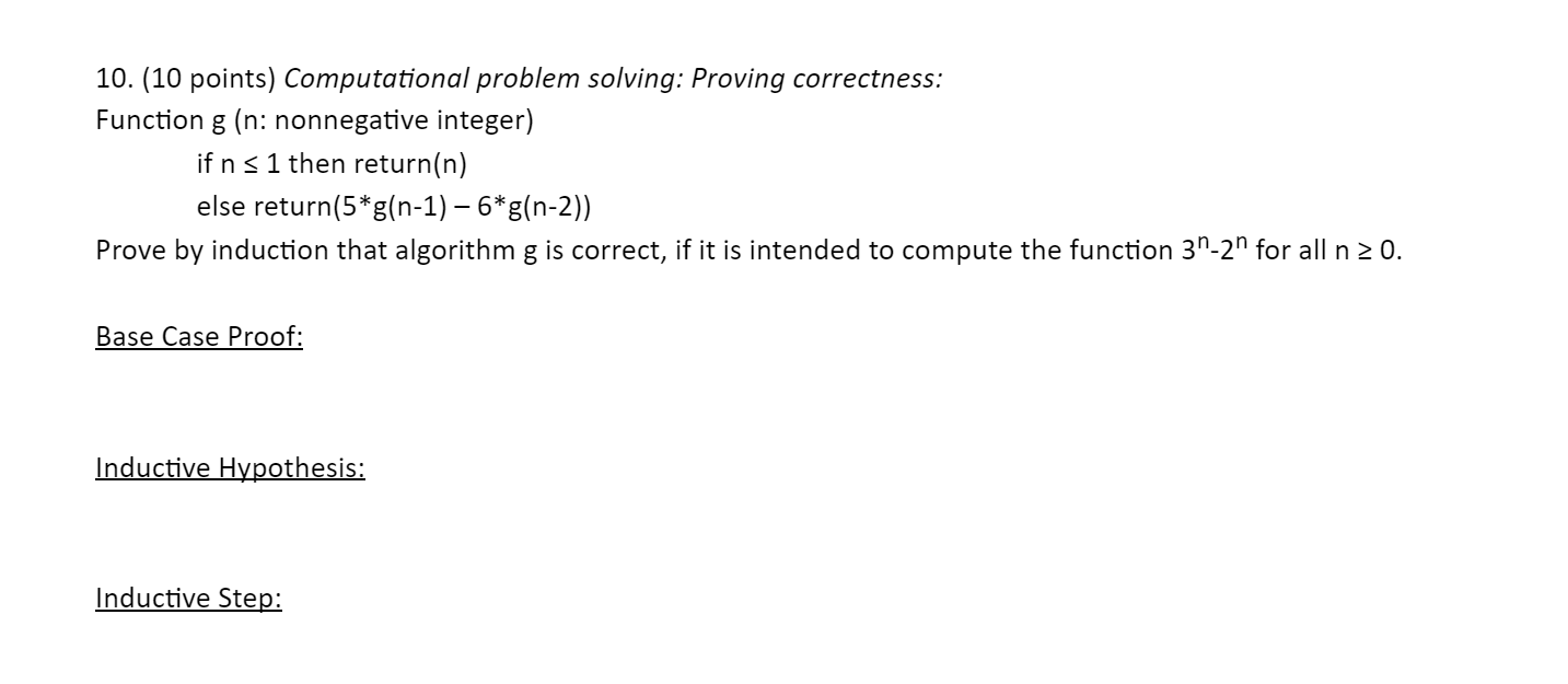Solved 10. (10 points) Computational problem solving: | Chegg.com