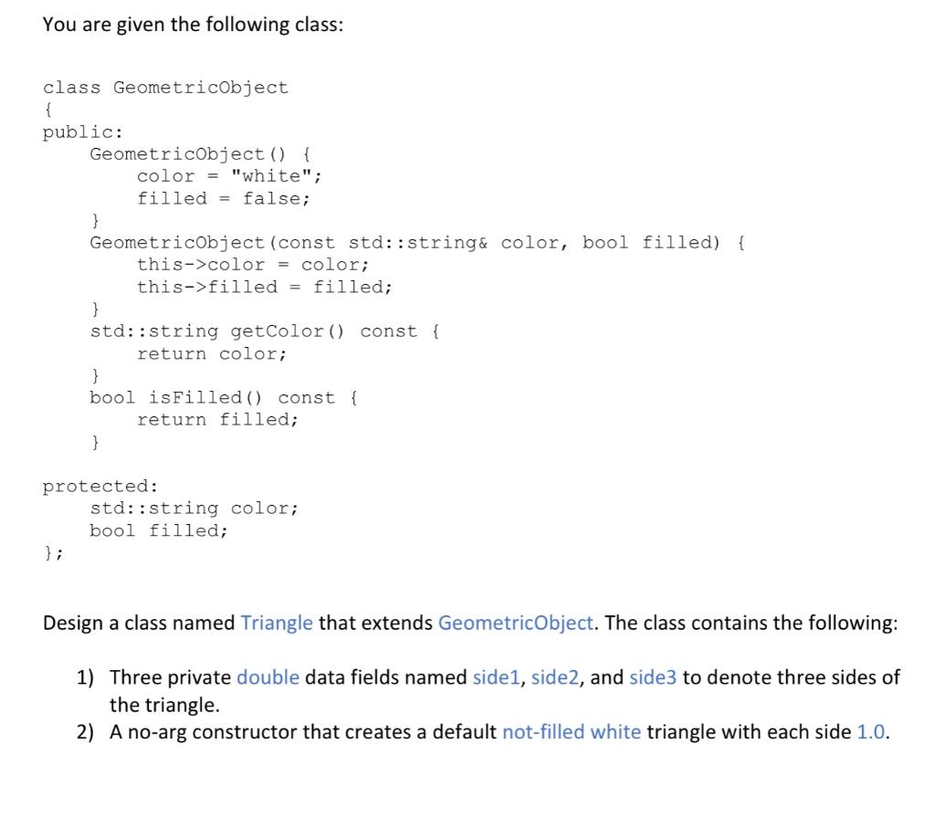 Solved You are given the following class: class | Chegg.com
