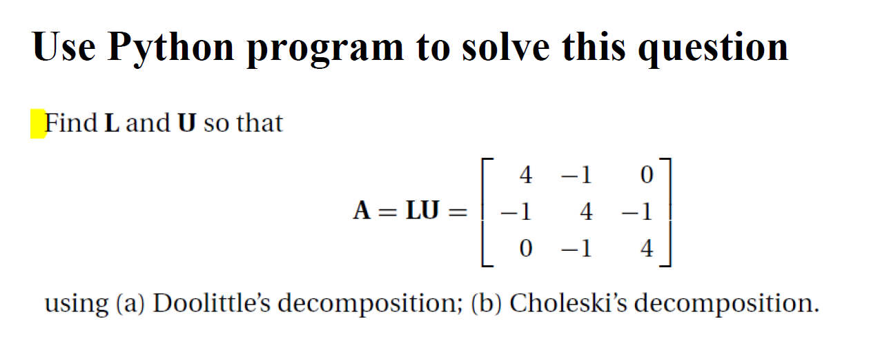 Solved Use Python program to solve this question Find Land | Chegg.com