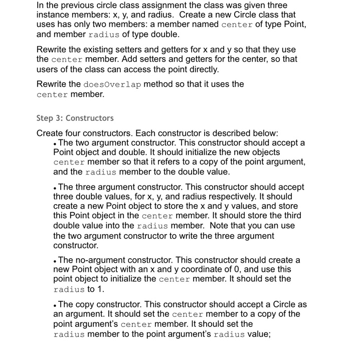 Solved In this assignment you will refine the Circle class | Chegg.com