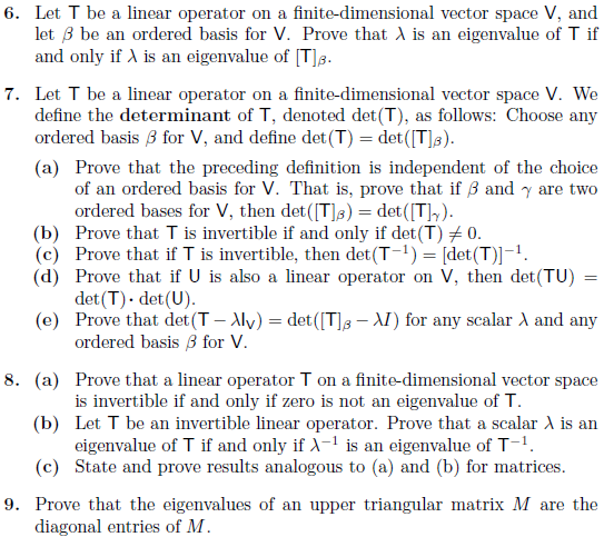 Solved Let T be ﻿a linear operator on ﻿a finite-dimensional | Chegg.com