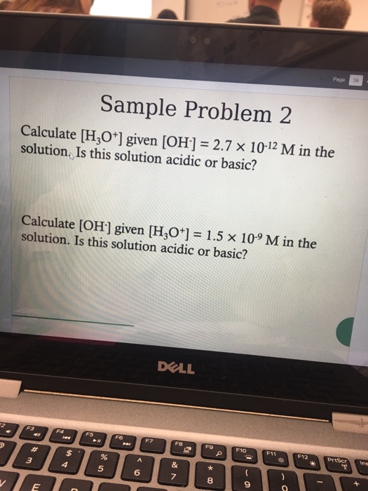 Solved Page Sample Problem 2 Calculate [H3O+] given [OHI = | Chegg.com