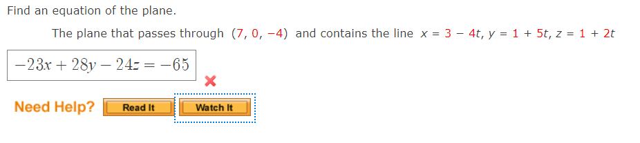 Solved Find an equation of the plane. The plane that passes | Chegg.com