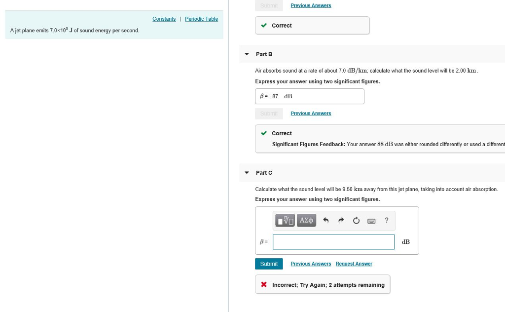 Solved Previous Answers Constants | Periodic Table Correct A | Chegg.com