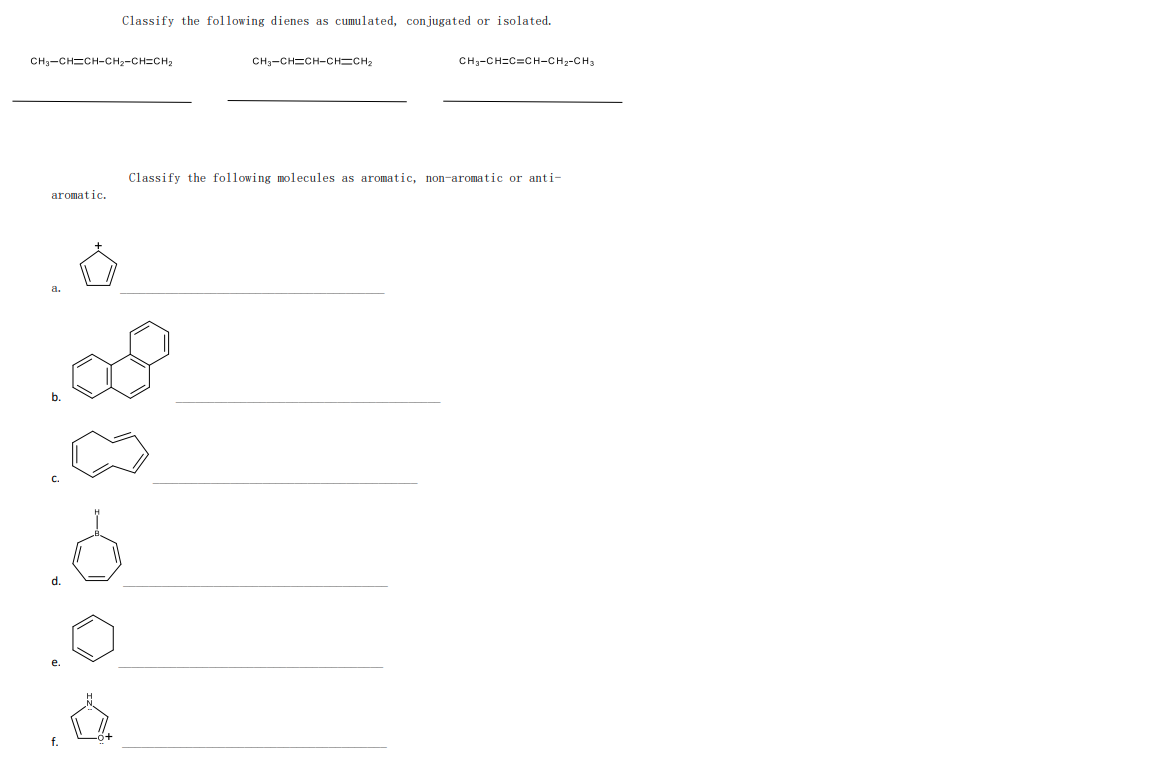 Solved Classify the following dienes as cumulated, | Chegg.com