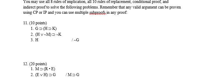 Solved You may use all 8 rules of implication, all 10 rules | Chegg.com