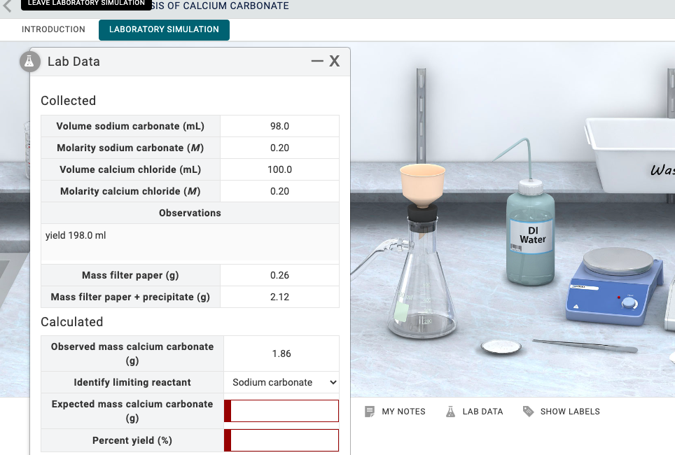Solved LEAVE LABORATORY SIMULATION SIS OF CALCIUM CARBONATE | Chegg.com