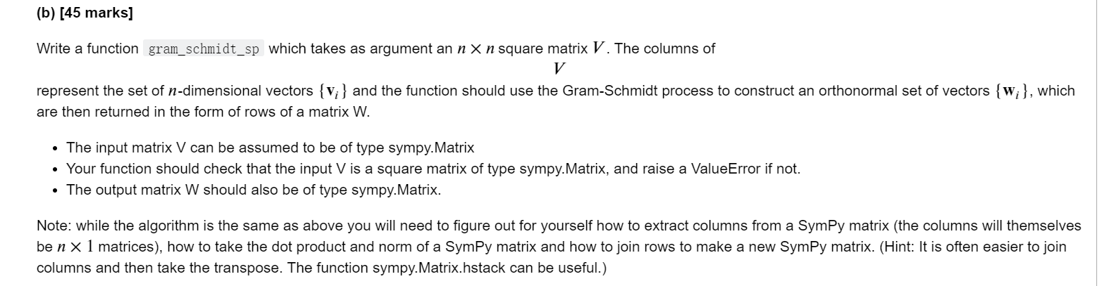 Solved The Gram-Schmidt process is an algorithm which can be | Chegg.com