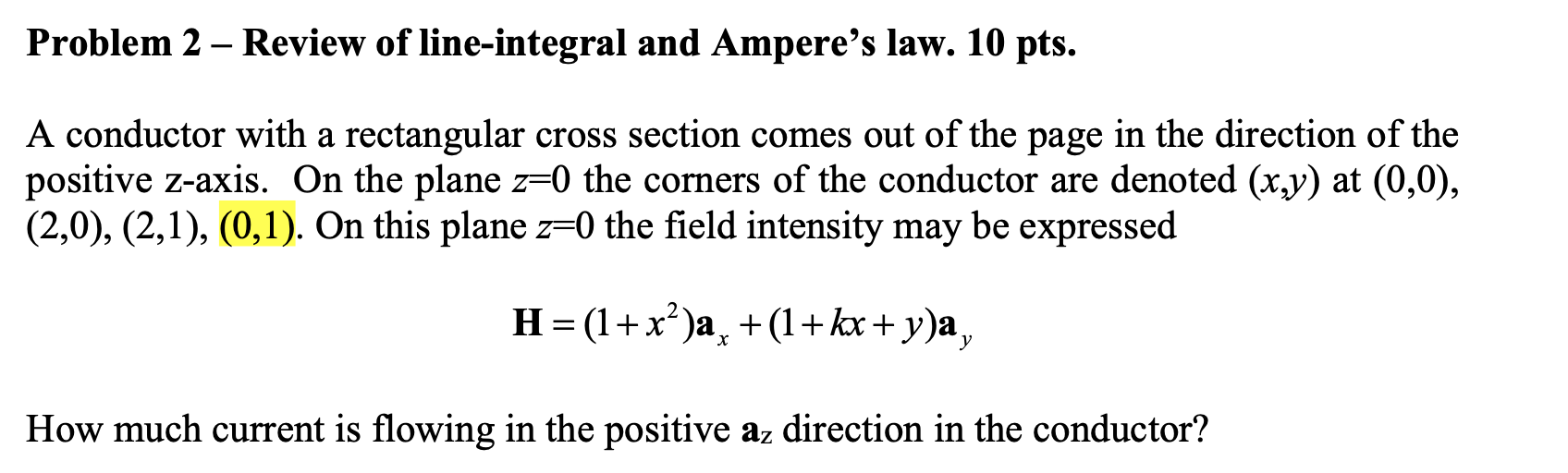 Solved A conductor with a rectangular cross section comes | Chegg.com