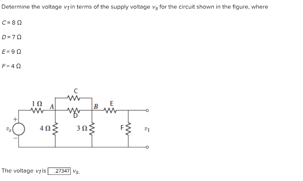 Solved Determine the voltage v7 in terms of the supply | Chegg.com